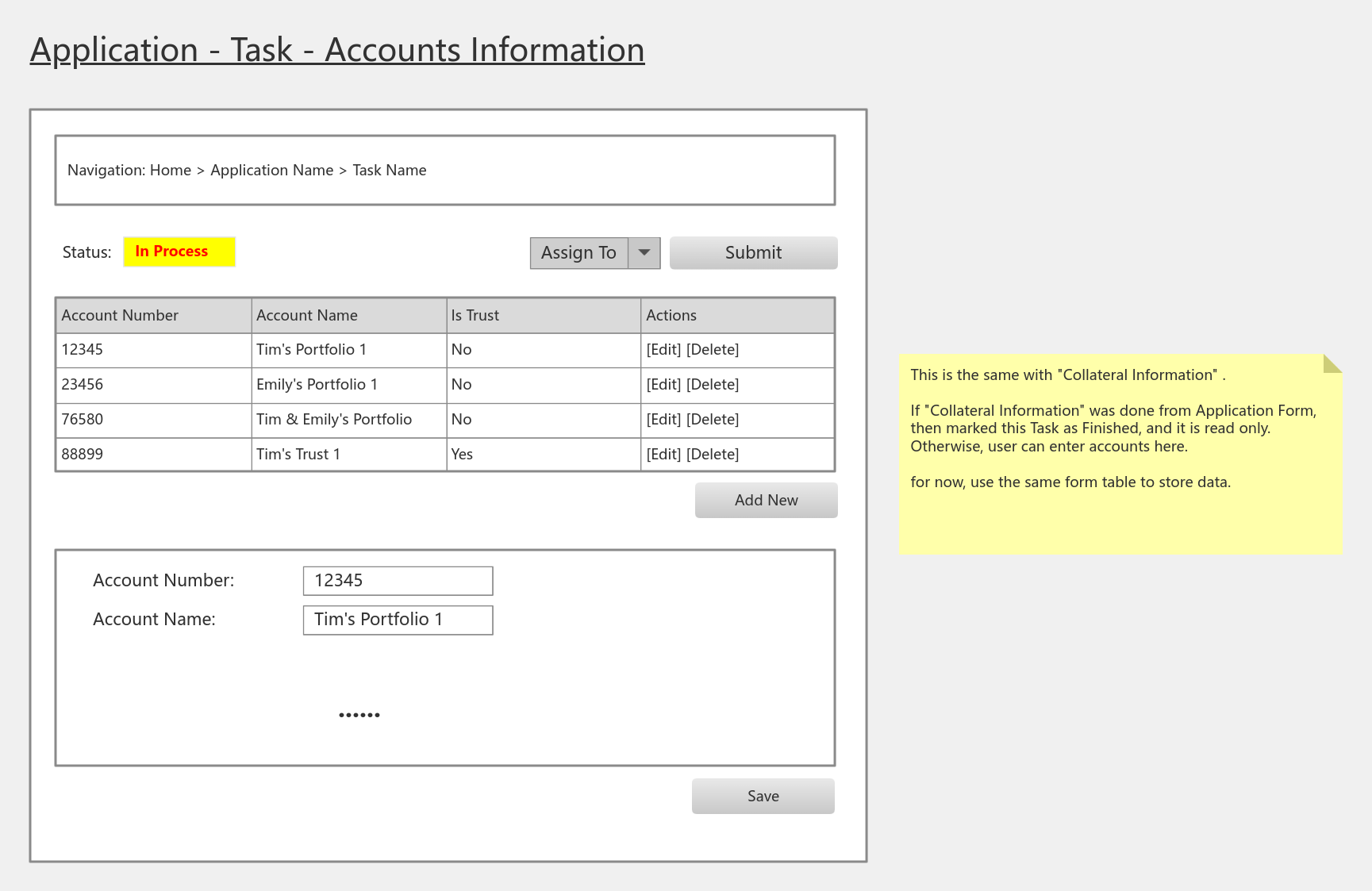 Application - Task - Accounts Information 流程图模板_ProcessOn思维导图、流程图