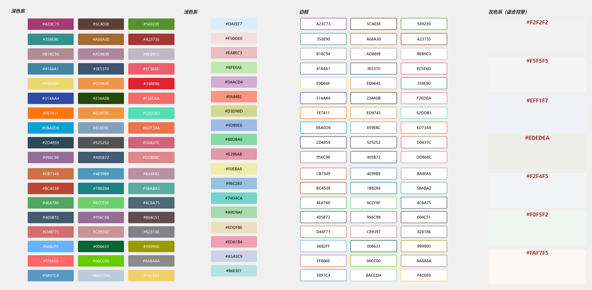 漂亮色卡色值参考（持续更新...） 流程图模板_ProcessOn思维导图、流程图